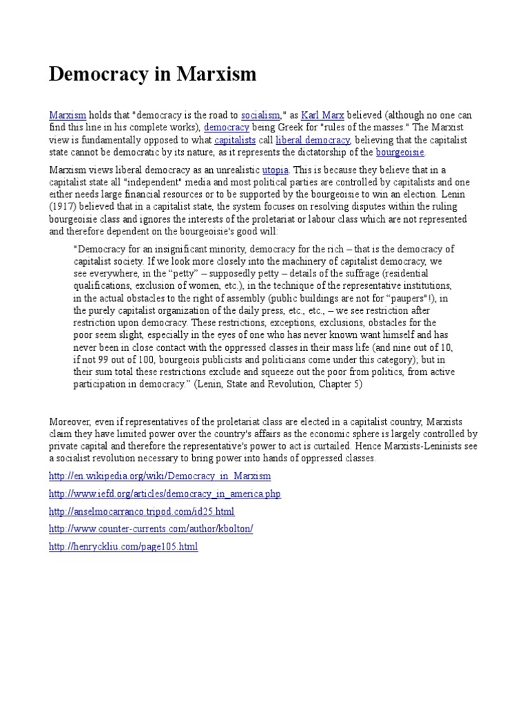 Marxism's Democratic Foundations | PDF | Marxism | Karl Marx