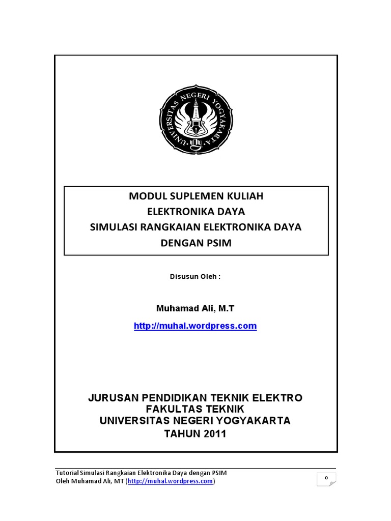 Tutorial Simulasi Rangkaian Elektronika Daya Dengan PSIM | PDF