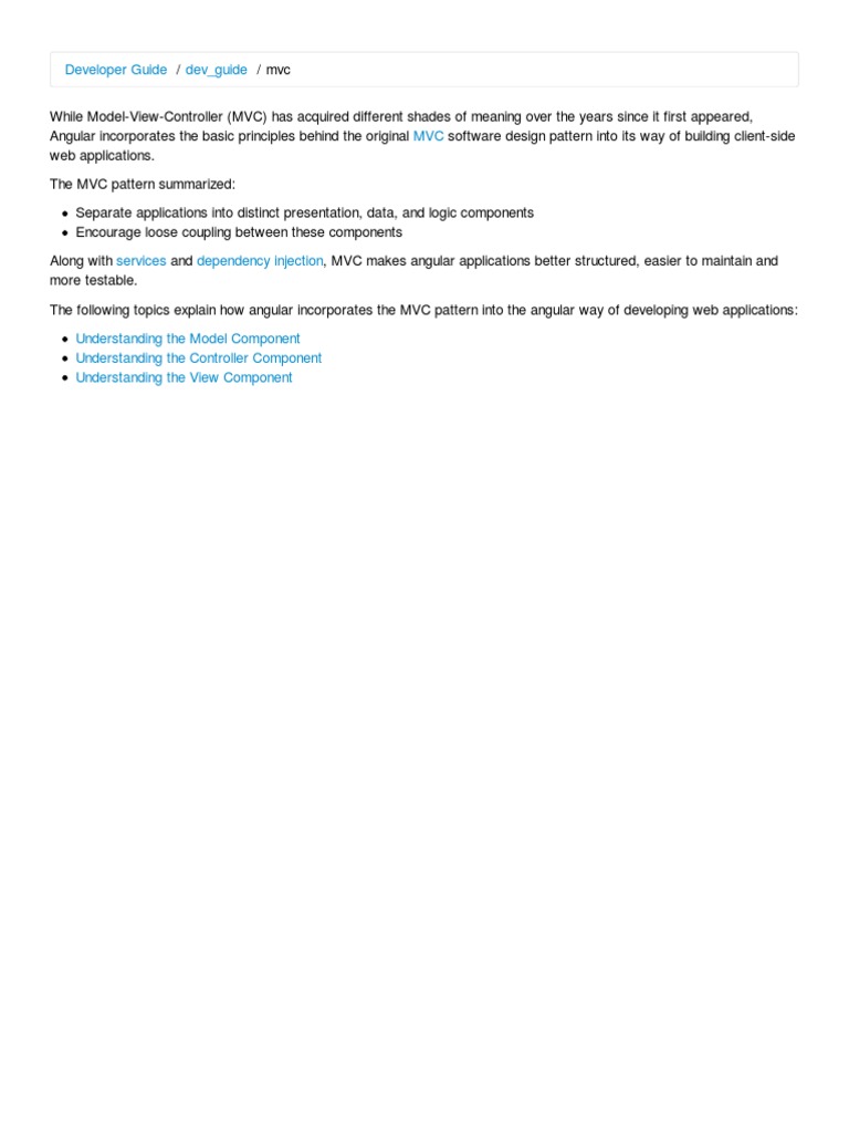 Angularjs About Mvc In Angular Pdf Computers