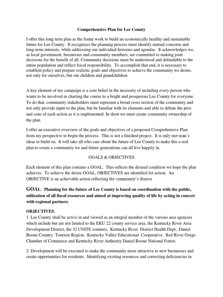 Comprehensive Plan For Lee County | PDF | Infrastructure | Transport