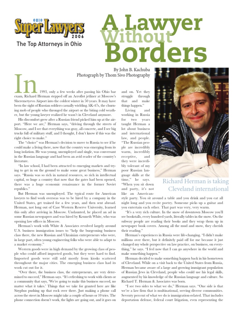 Super Lawyer Richard Herman: A Lawyer Without Borders | PDF | Lawyer ...