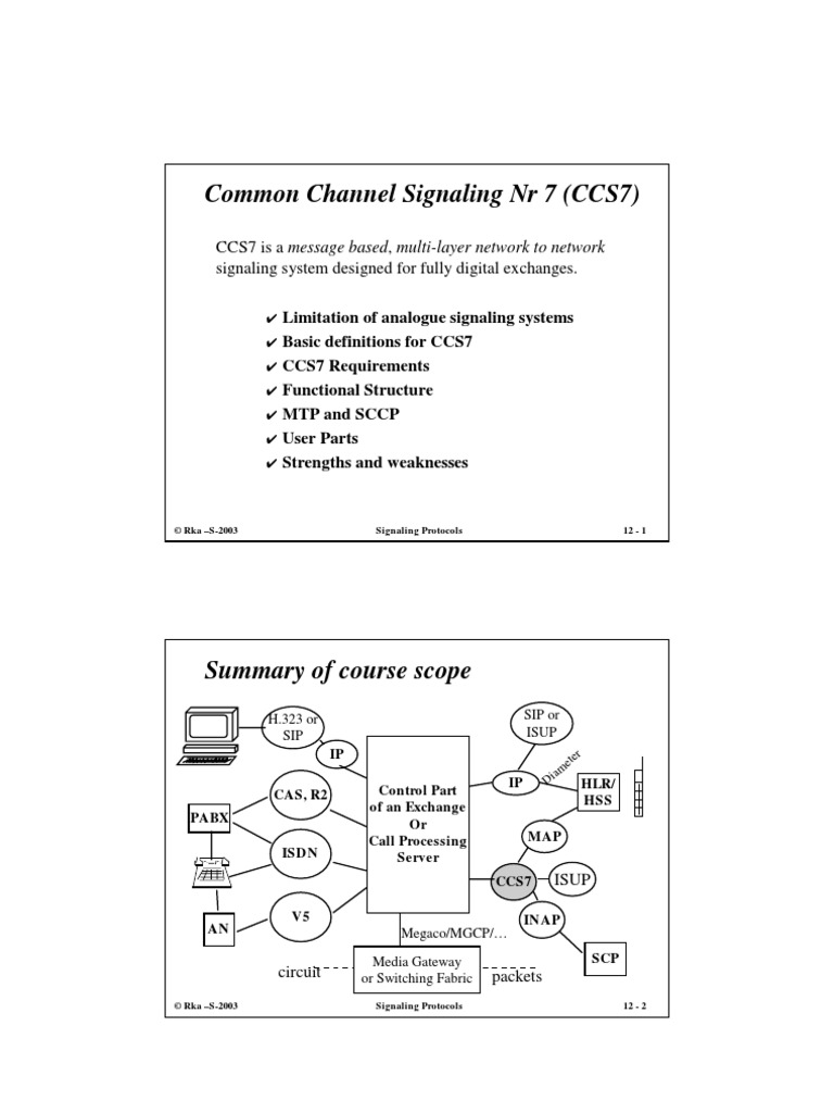 Common Channel Signaling NR 7 (CCS7) | PDF | Computer Network ...
