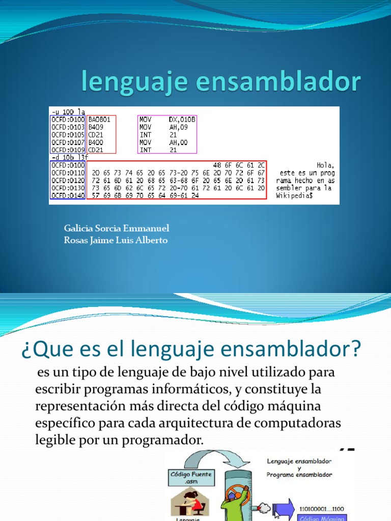 Lenguaje Ensamblador | PDF | Lenguaje ensamblador | Programa de computadora