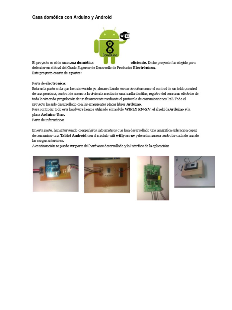 Casa Domótica Con Arduino y | PDF | Android (sistema operativo) | Arduino