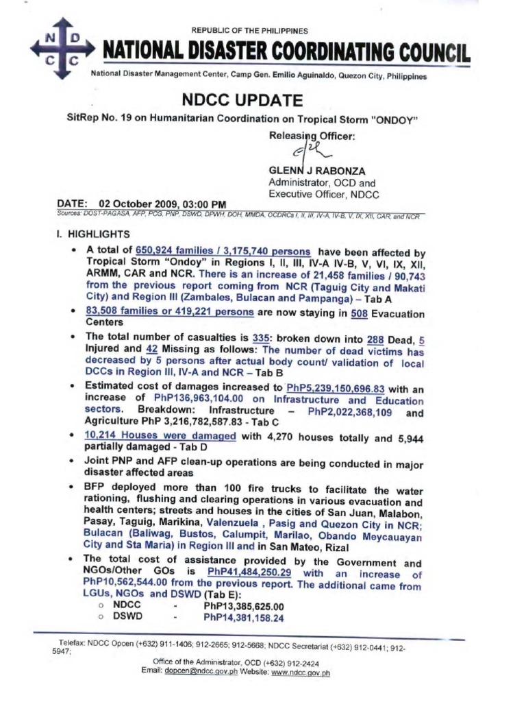 NDCC SR Ondoy 19 | PDF | Metro Manila | Philippines