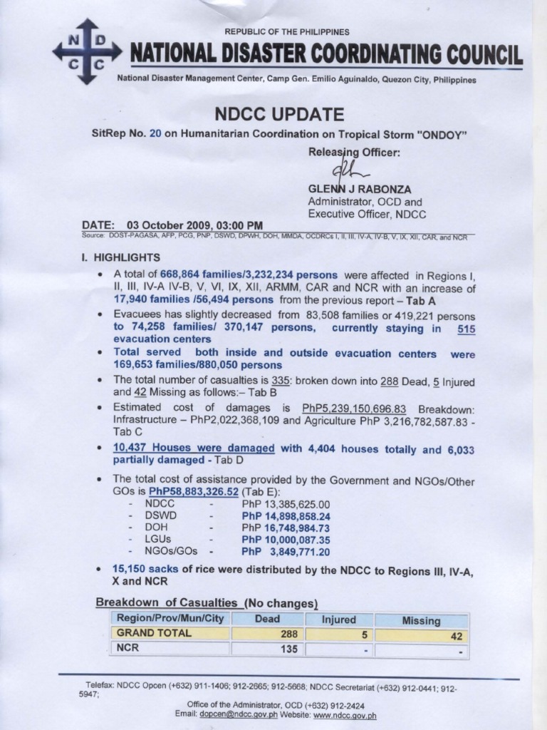 NDCC SR Ondoy 20 | PDF | Metro Manila