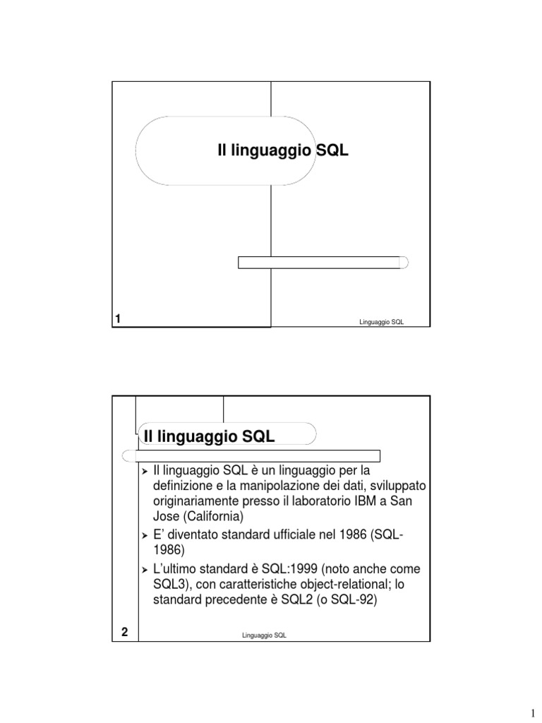 Linguaggio SQL | PDF