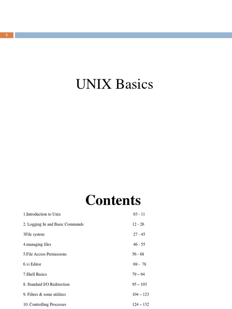 Unix Basics | Pdf | Unix | Command Line Interface