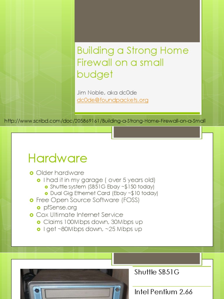 Building A Strong Home Firewall On A Small Budget | PDF
