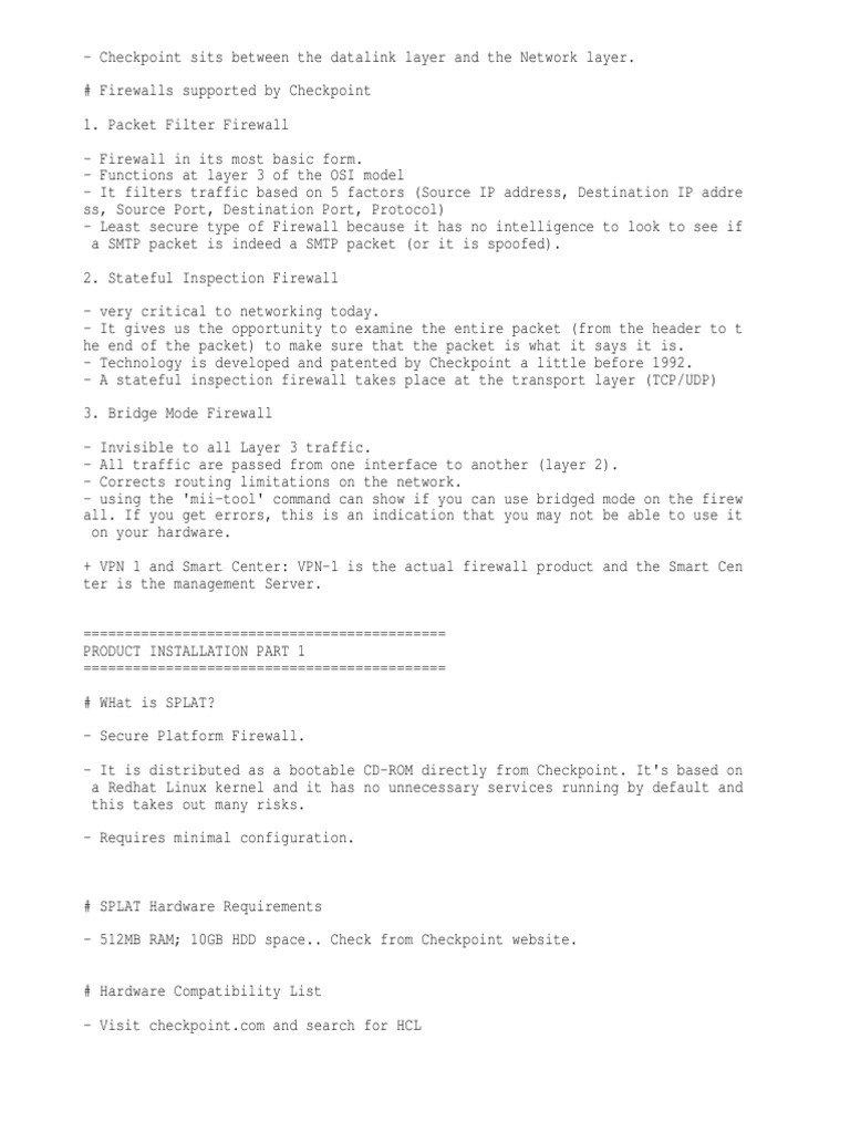 An Overview of Checkpoint Firewall Technologies and the Steps for ...