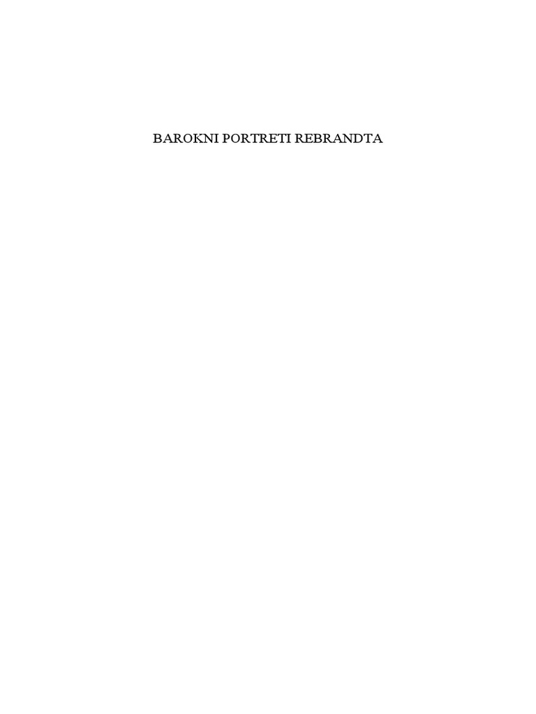 Barokni Portreti | PDF