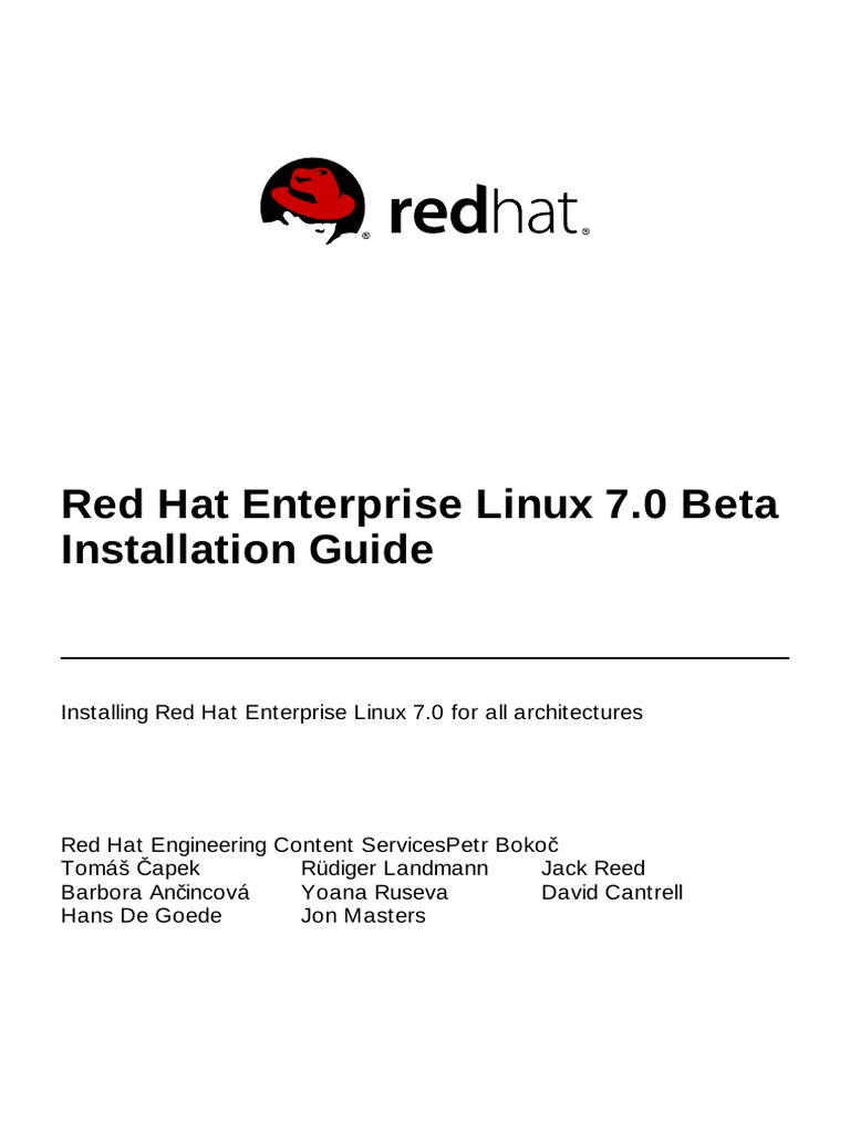 Red Hat Enterprise Linux 7 Beta Installation Guide en US | PDF ...