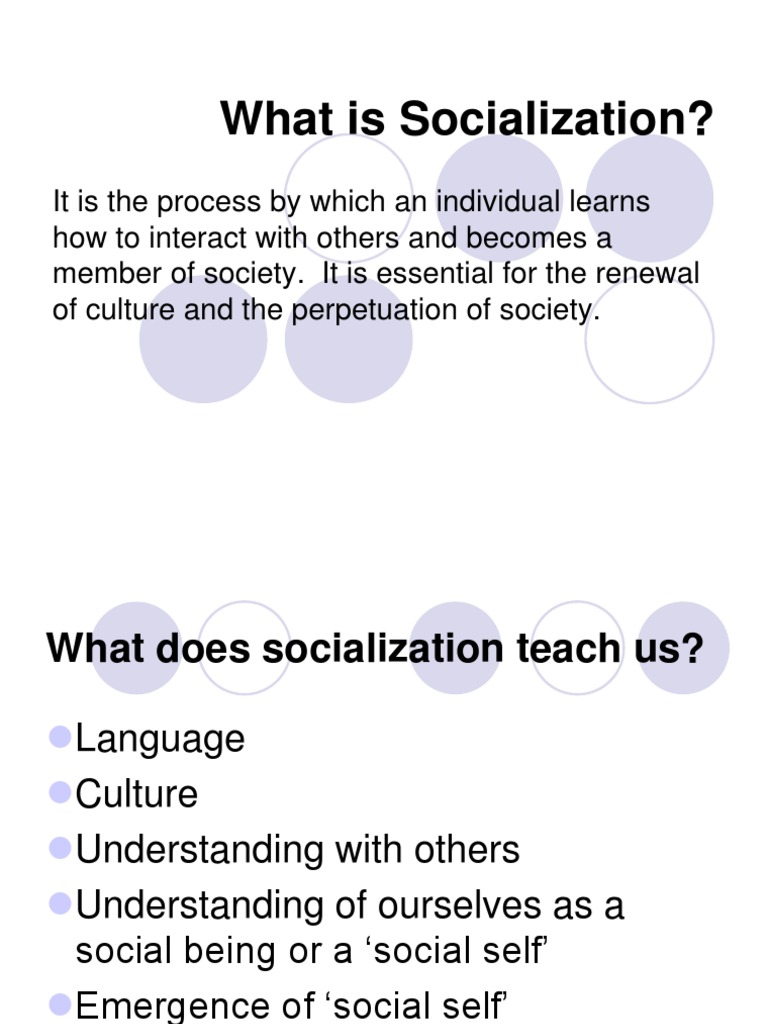 01 Socialization | PDF | Socialization | Self