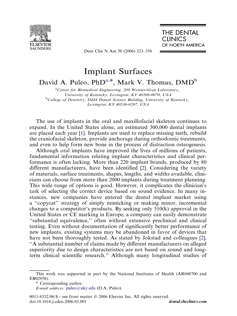 DCNA Implants | PDF | Dental Implant | Surface Science