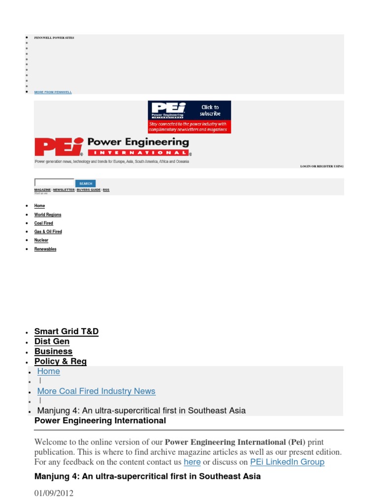 Manjung 1000MW | PDF | Science & Mathematics | Technology & Engineering