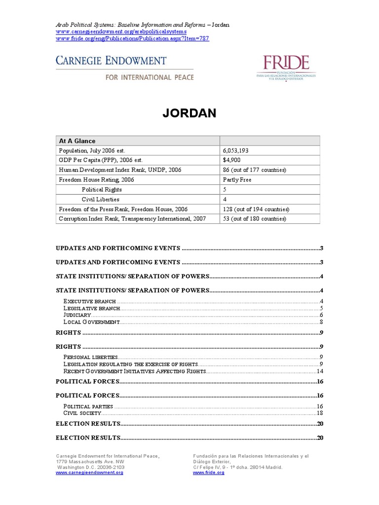 Jordan APS | PDF | Jordan | Member Of Parliament