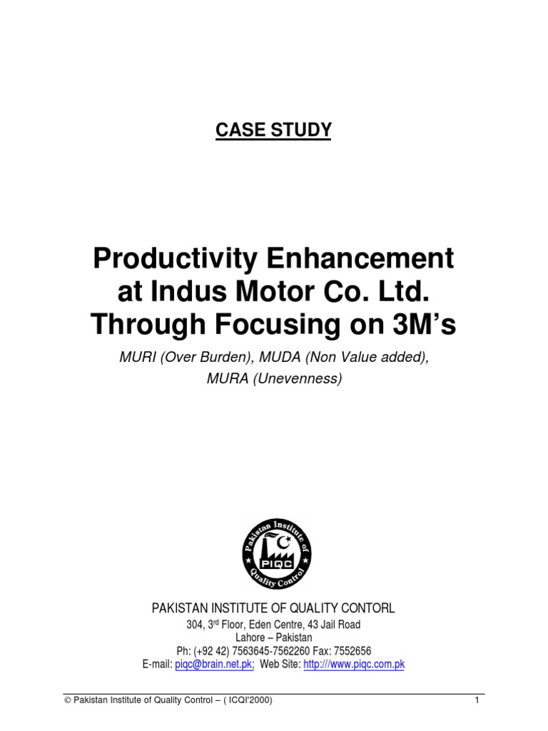Lean Manufacturing 3M's - Case Study | PDF | Lean Manufacturing | Toyota