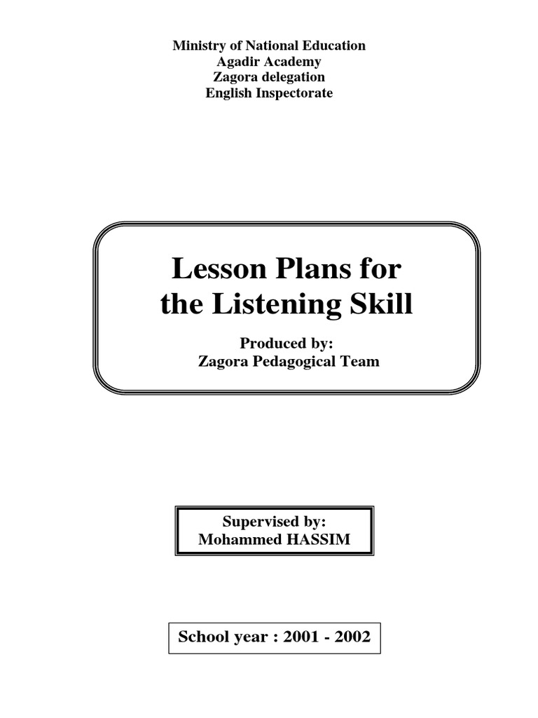 Listening Lesson Plans | PDF | Lesson Plan | Vocabulary