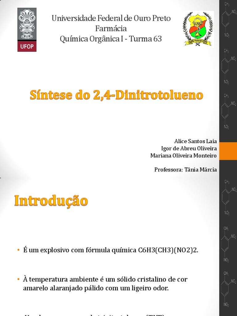 Apresentação 2,4-Dinitrotolueno | PDF | Solubilidade | Solvente