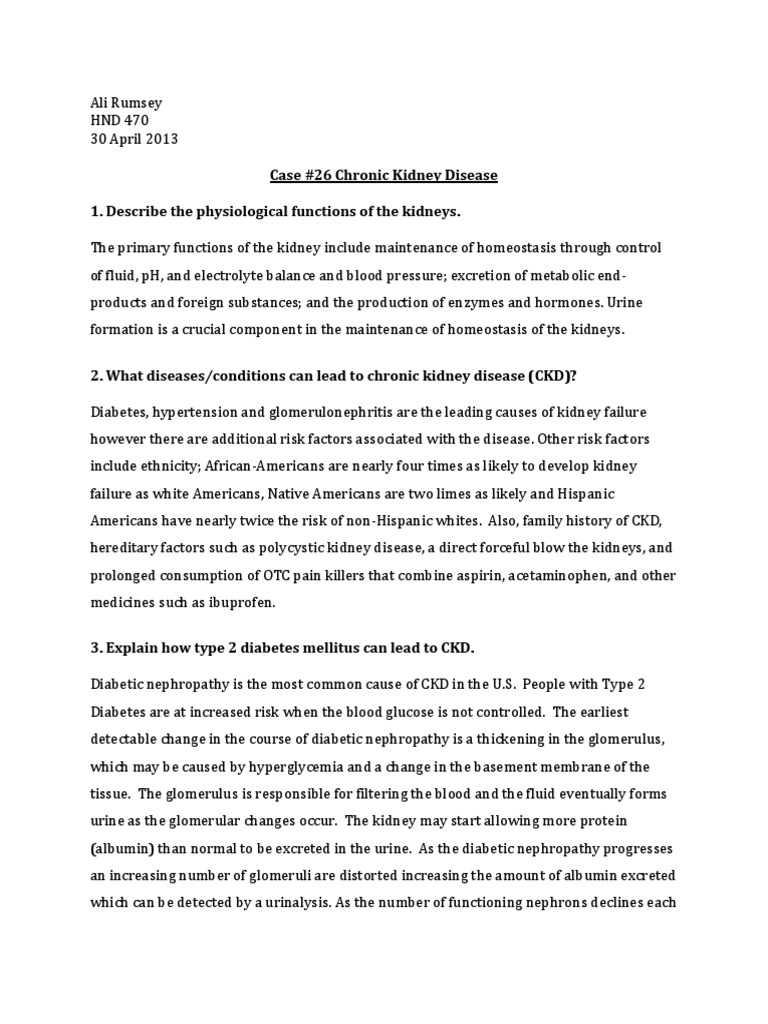 Case Study 26 CKD | PDF | Renal Function | Hemodialysis