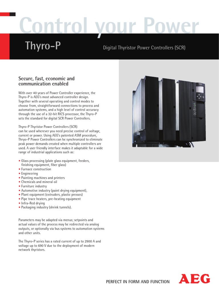 AEG Thyro-P Digital Power Controller | PDF | Transformer | Automation