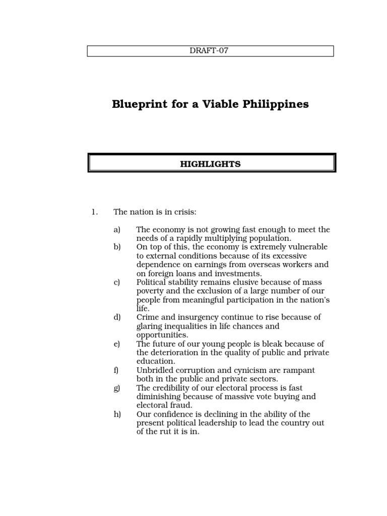 Blueprint For A Viable Philippines | PDF | Judiciaries | Debt