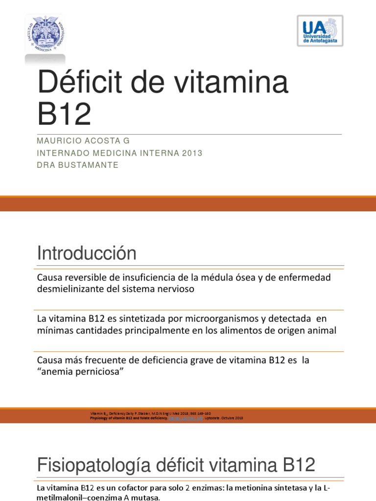 Deficit de Vitamina B12 | Medicina | Medicina CLINICA