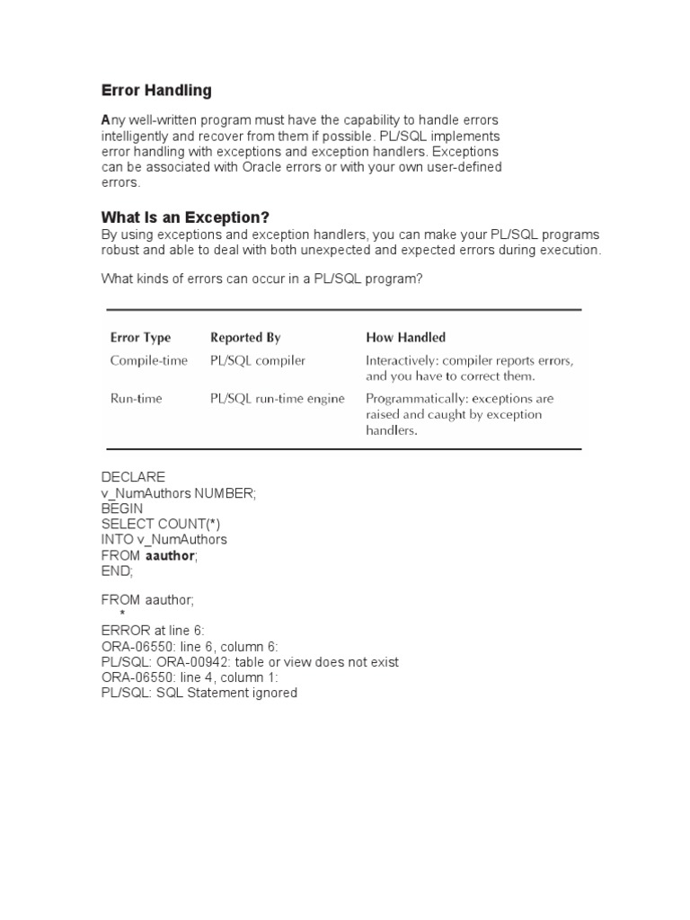 Error Handling: Any Well-Written Program Must Have The Capability To ...