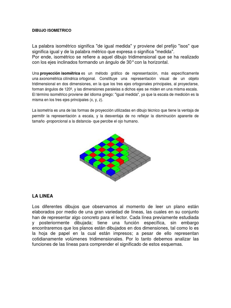 Dibujo Isométrico: Definición y Proyecciones | PDF