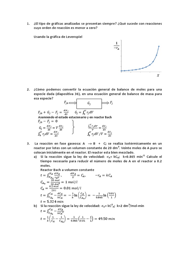 Problemas de Diseño de Reactores | PDF | Ingeniería de Reacción Química | Reactor Quimico