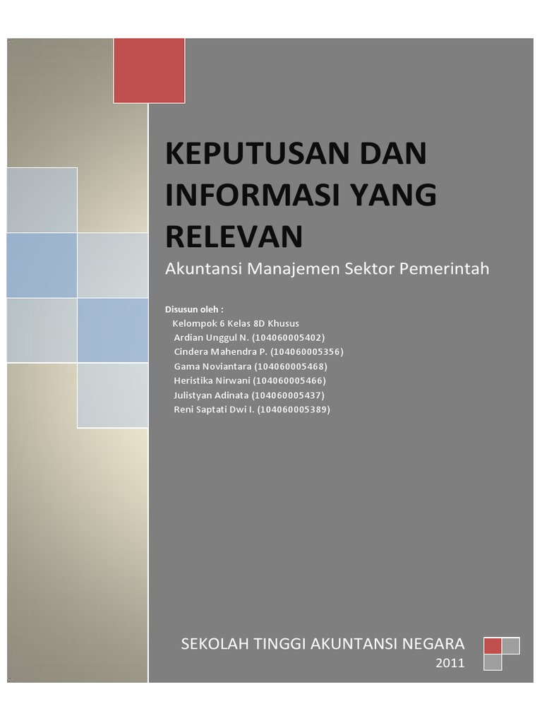 Chapter 11 (Keputusan & Informasi Yang Relevan) | PDF | Karier ...