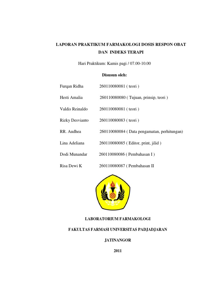 Laporan Dosis Respon Obat Dan Indeks Terapi Baru | PDF | Pengembangan Diri | Sains & Matematika