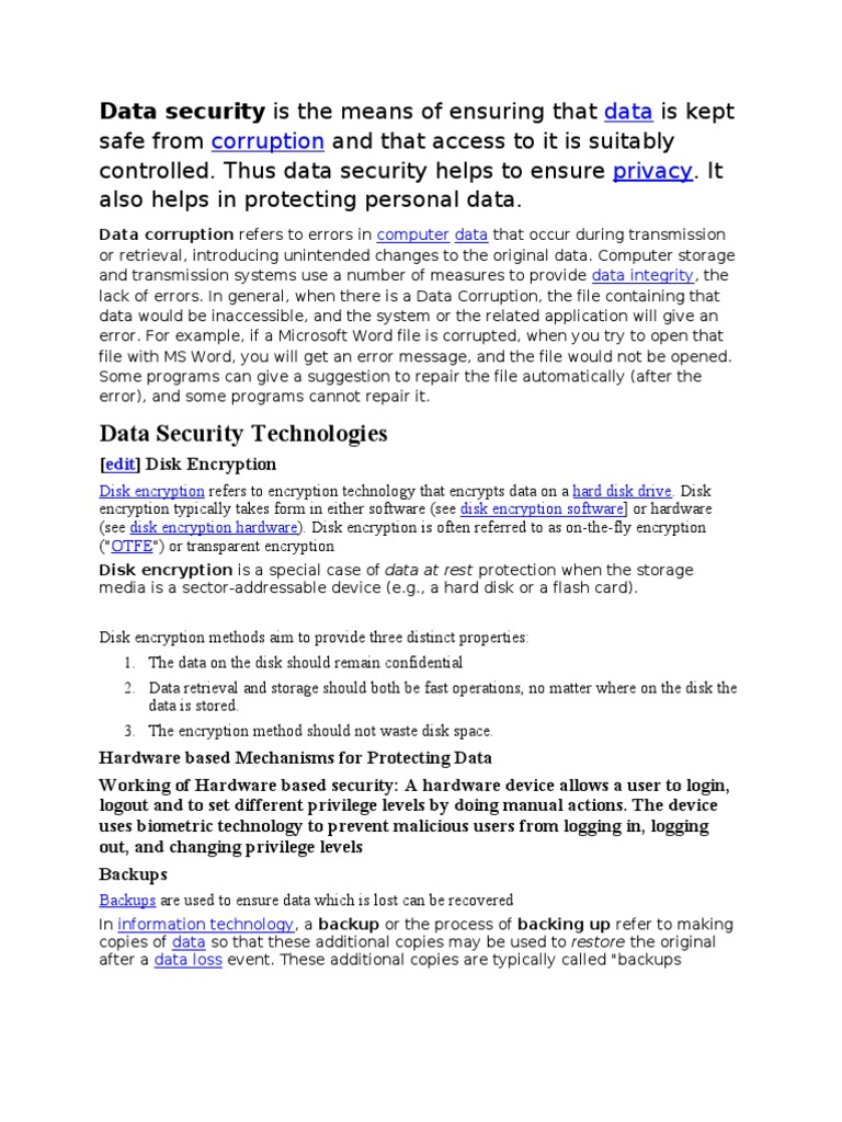 Data Security Technologies: Data Security Is The Means of Ensuring That ...