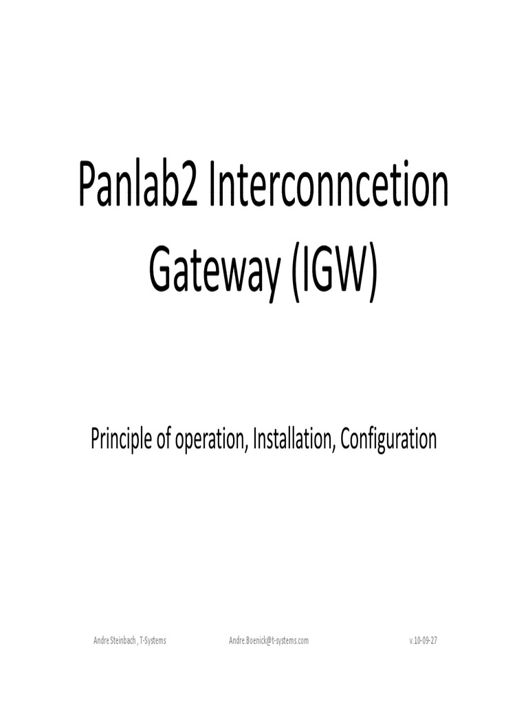 IGW Principle of Operation, Installation, Configuration | PDF | Ip ...
