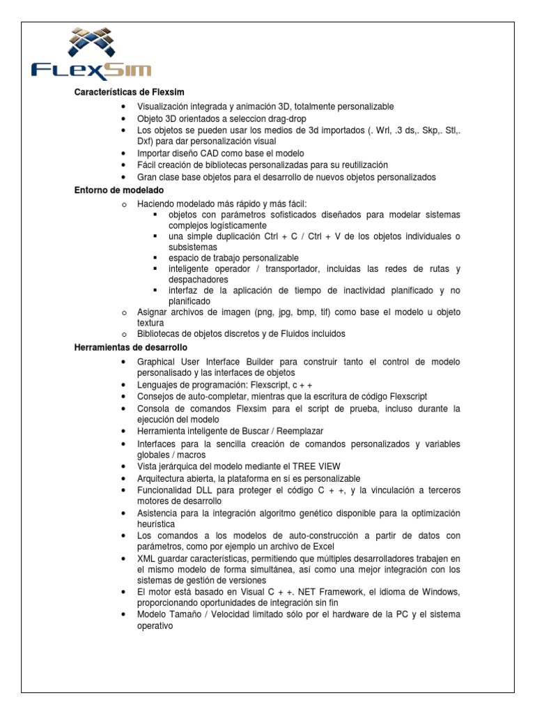 Flexsim Features Pdf Microsoft Excel Servidor Sql De Microsoft 