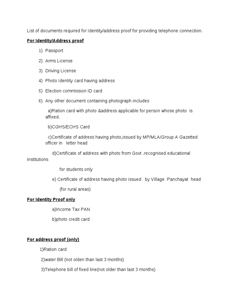 For Identity/Address Proof | PDF | Identity Document | Intellectual Works
