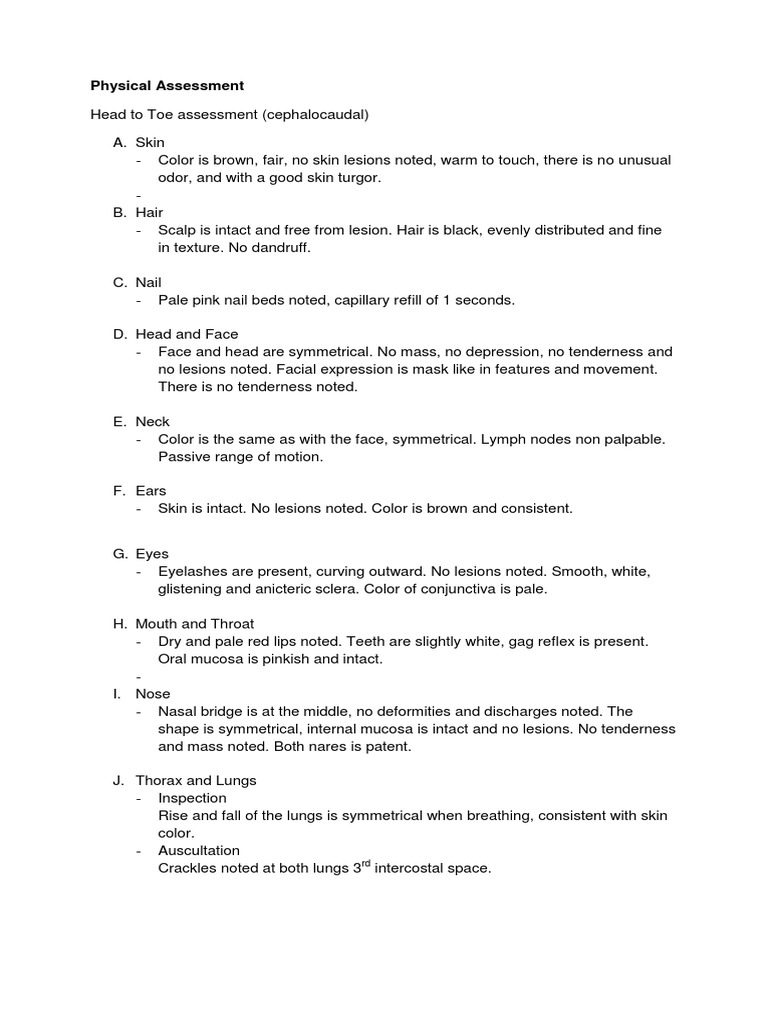 Physical Assessment Pneumonia | PDF | Respiratory Tract | Lung