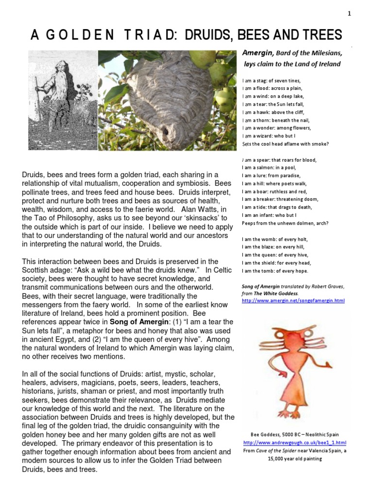 A Golden Triad: Druids, Bees, and Trees | PDF | Beekeeping | Honey Bee
