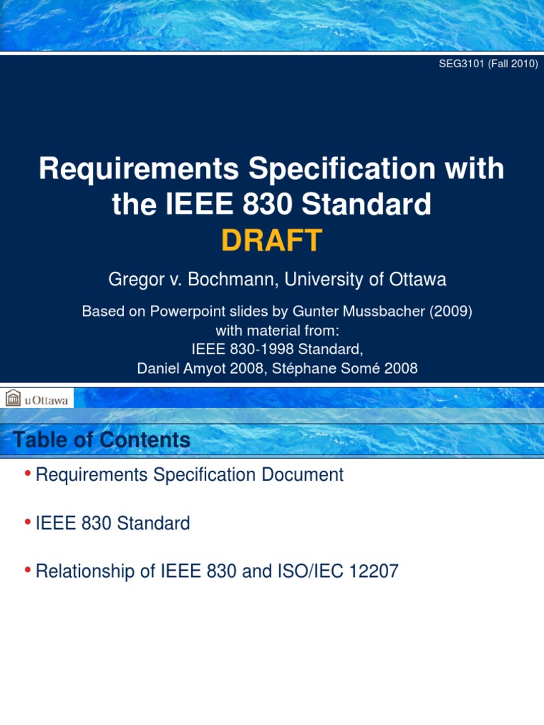 Requirements Documentation Standards - IEEE830 | PDF | Specification ...