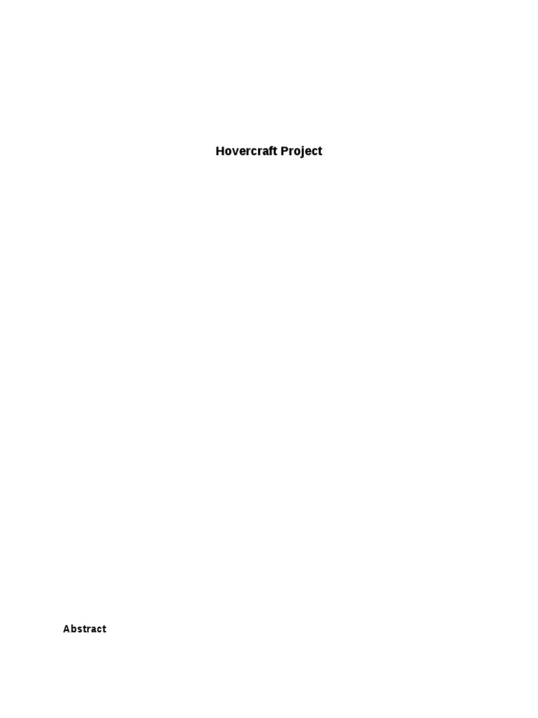 Prototype Hover Craft Project Report | PDF | Lift (Force) | Mechanical Fan