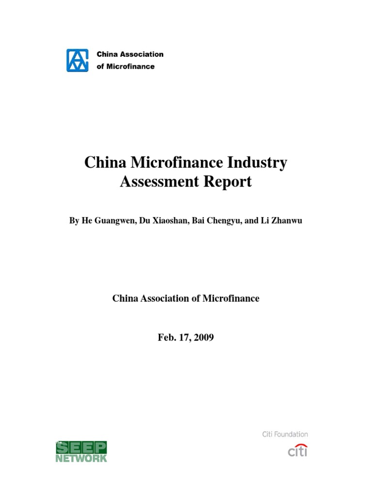 China Microfinance Industry Assessment Report | PDF | Microfinance ...