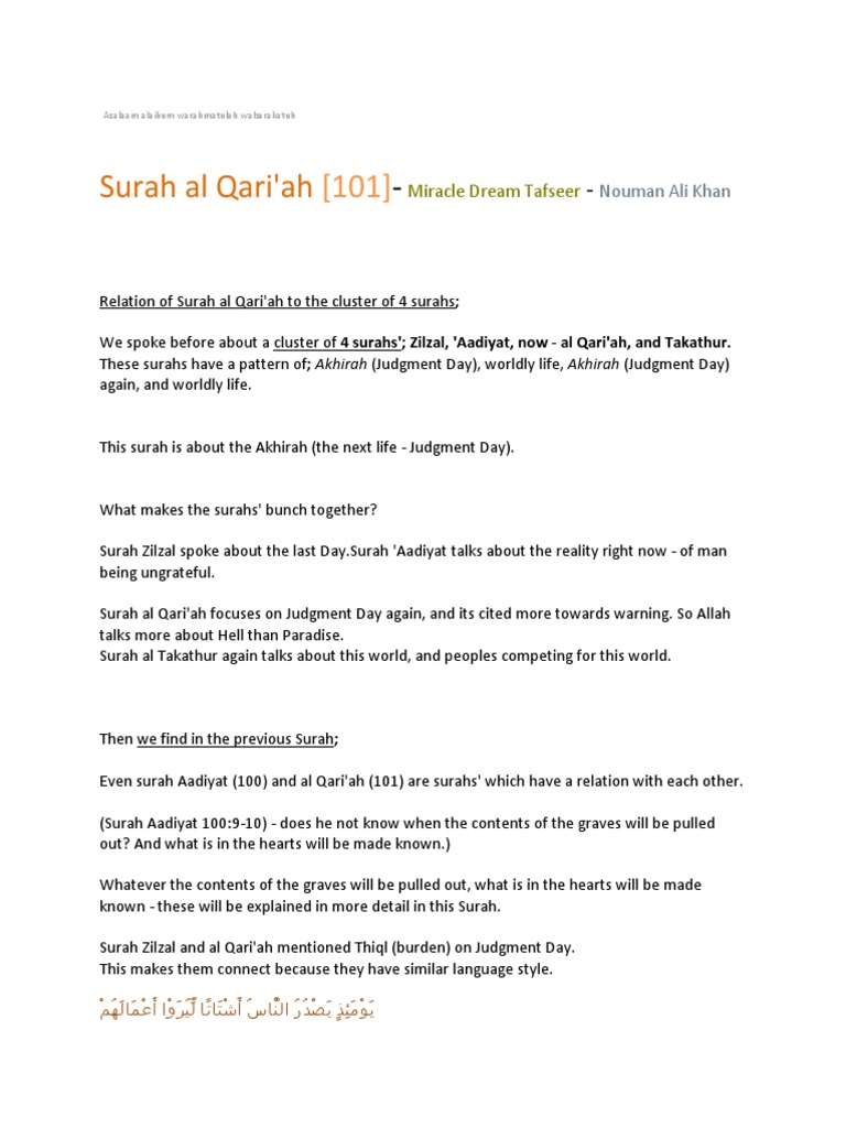 Surah Qariah | PDF | Religious Behaviour And Experience | Abrahamic ...