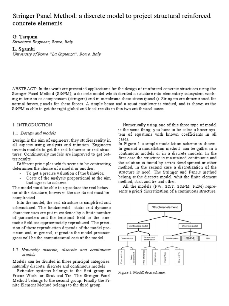 Stringer Panel Method. A Discrete Model To Project Structural ...