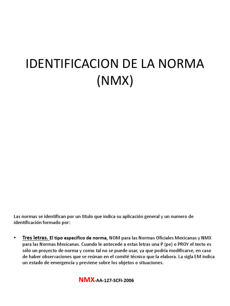 Identificacion de La Norma NMX | PDF | México | Science