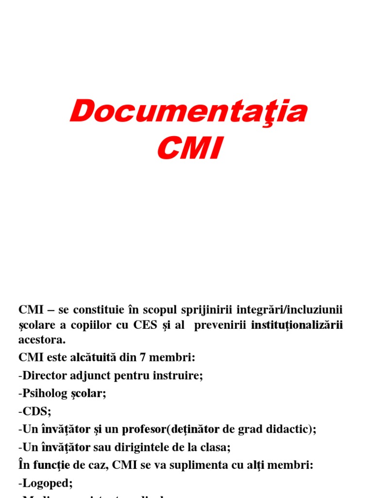 Documentatia CMI | PDF