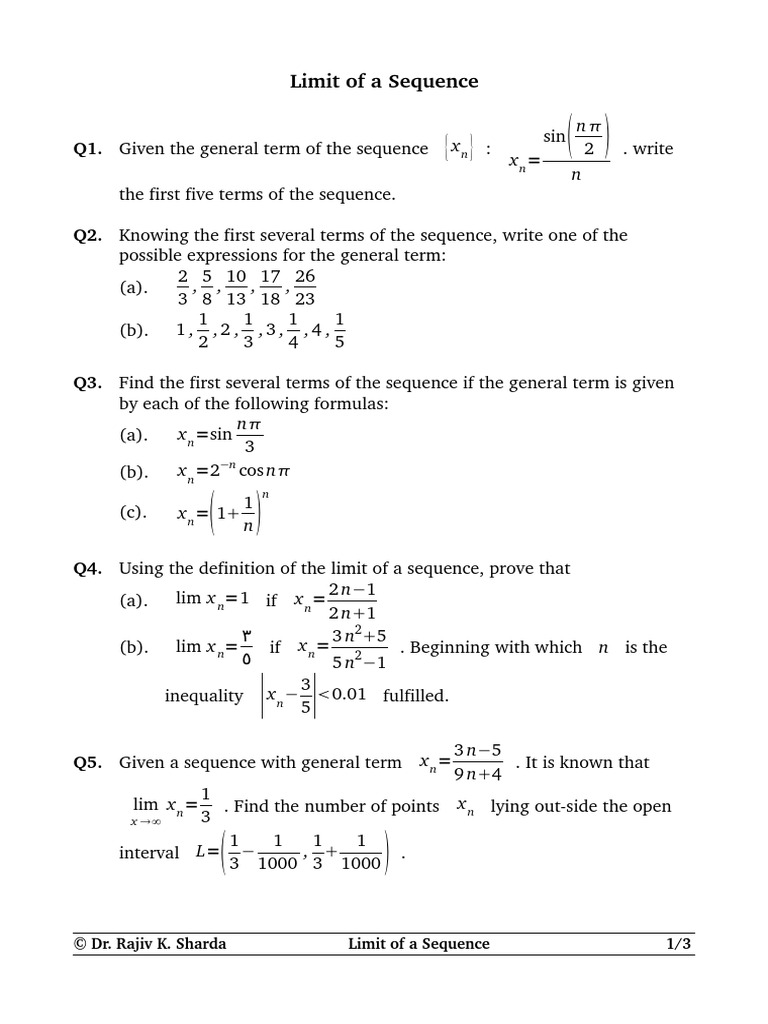 Limit of A Sequence | PDF