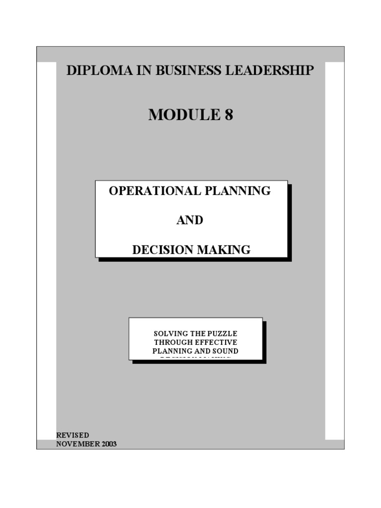 8.operational Planning and Decision Making | PDF | Brainstorming ...