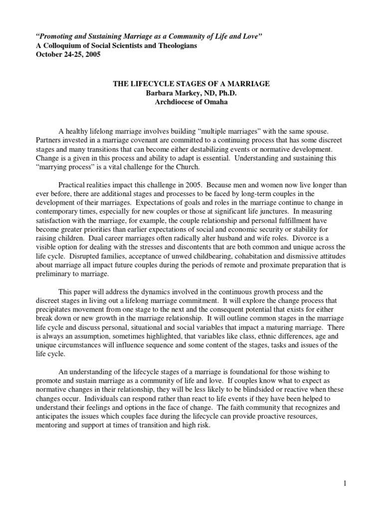 Understanding the Lifecycle Stages of Marriage: Preparing Couples for ...