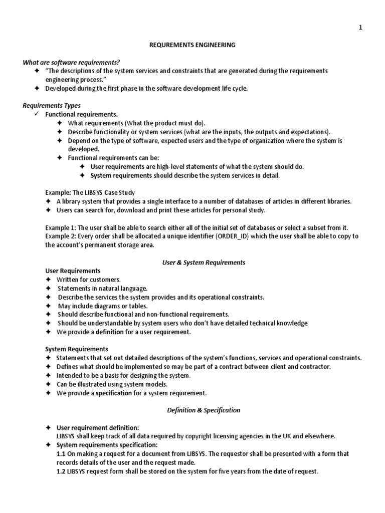 Requirements Engineering | PDF | System | Specification (Technical ...