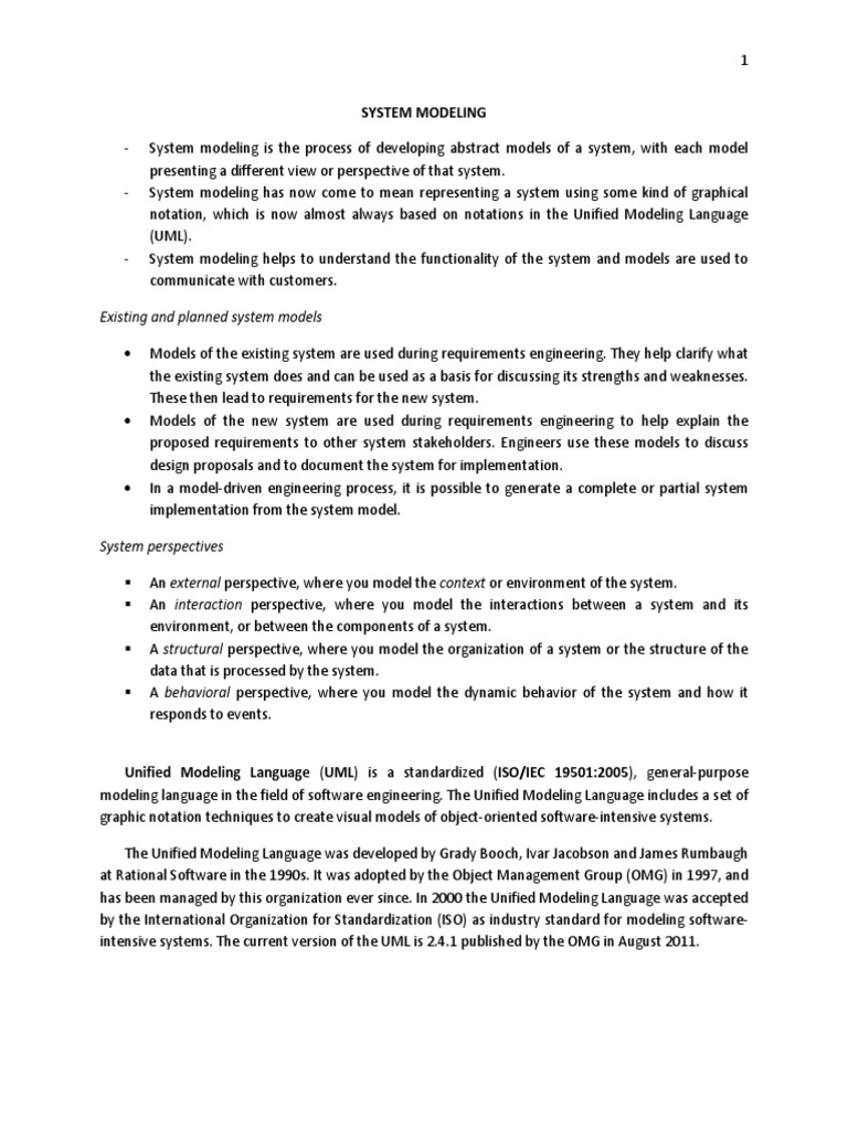 An In-Depth Guide to System Modeling Using the Unified Modeling ...